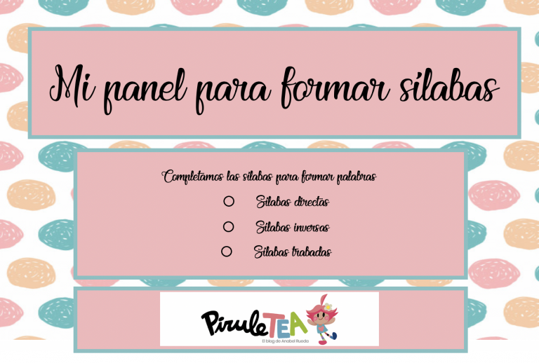 Panel para formar sílabas directas, inversas y trabadas