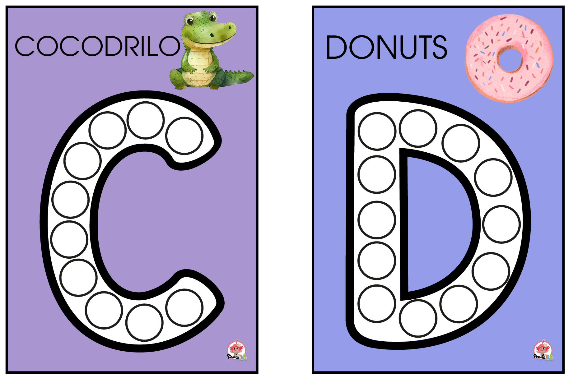 Abecedario de pompones y gomets