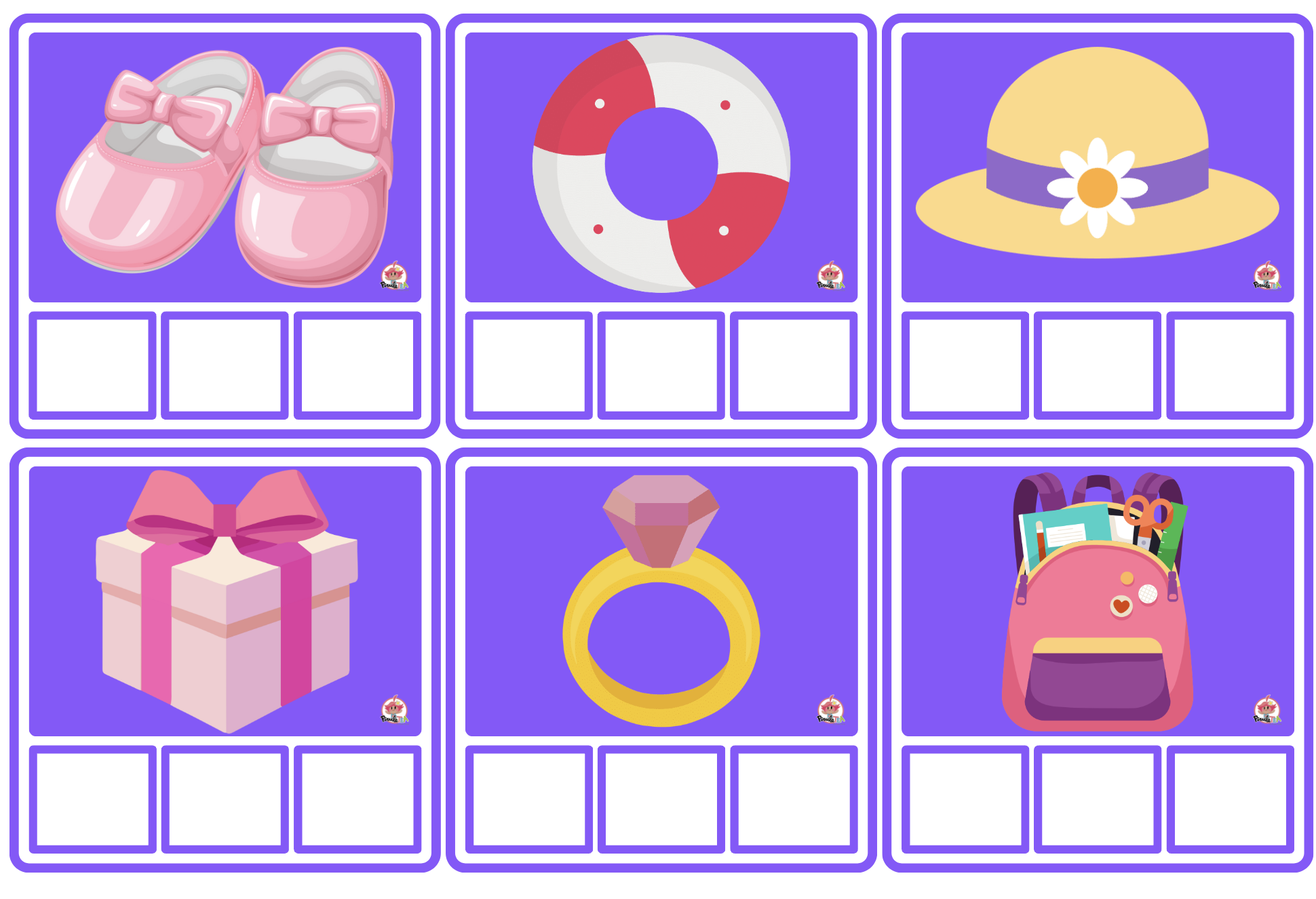 Tarjetas de palabras trisílabas