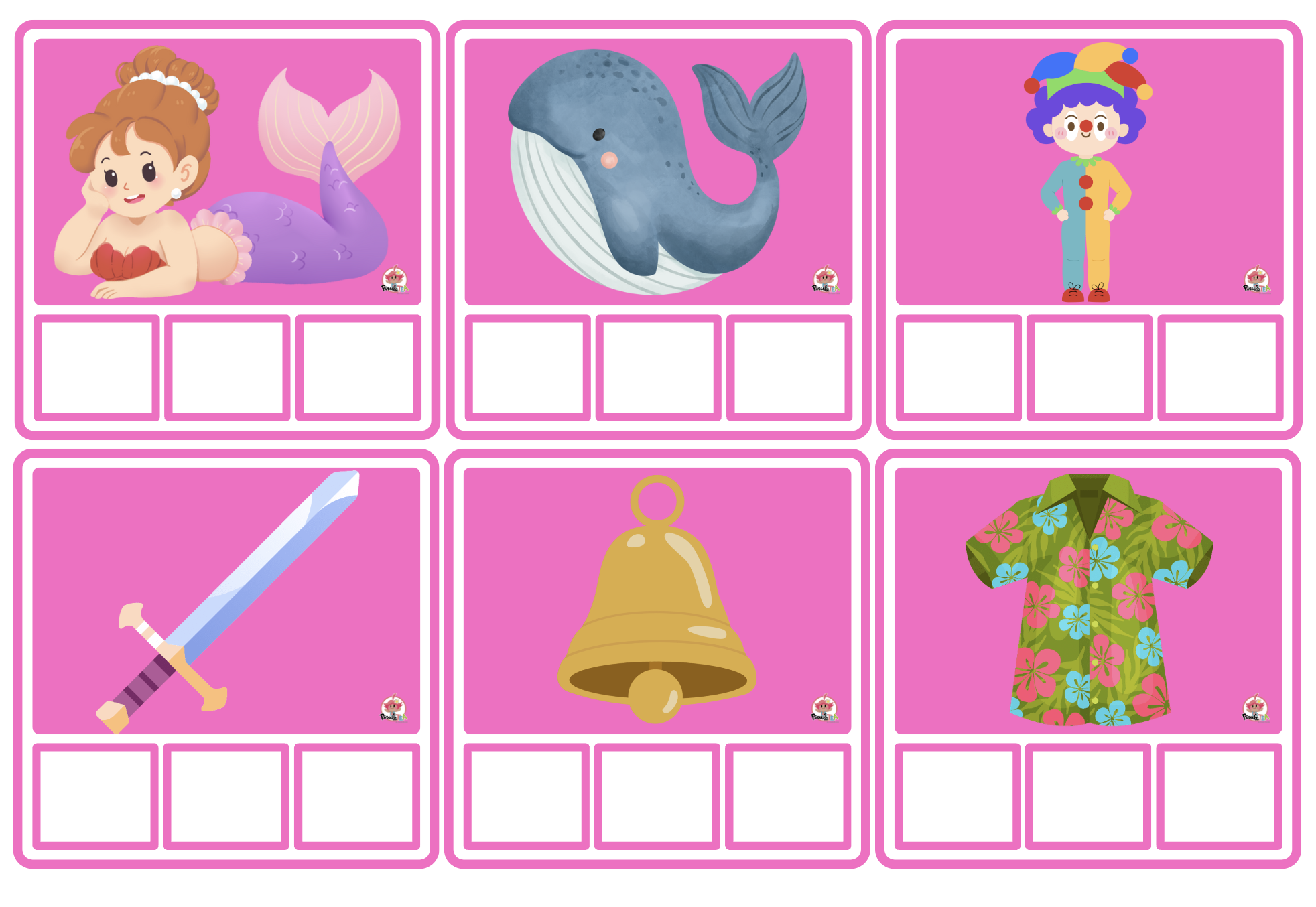 Tarjetas de palabras trisílabas