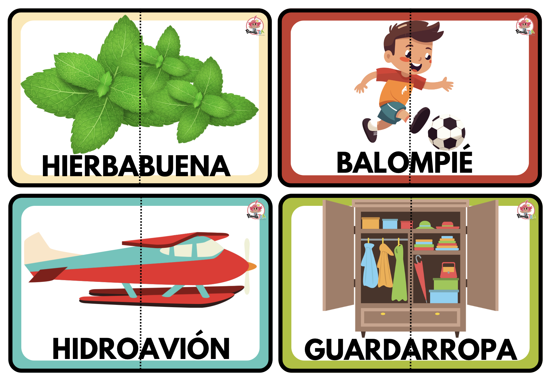 Tarjetas de palabras compuestas