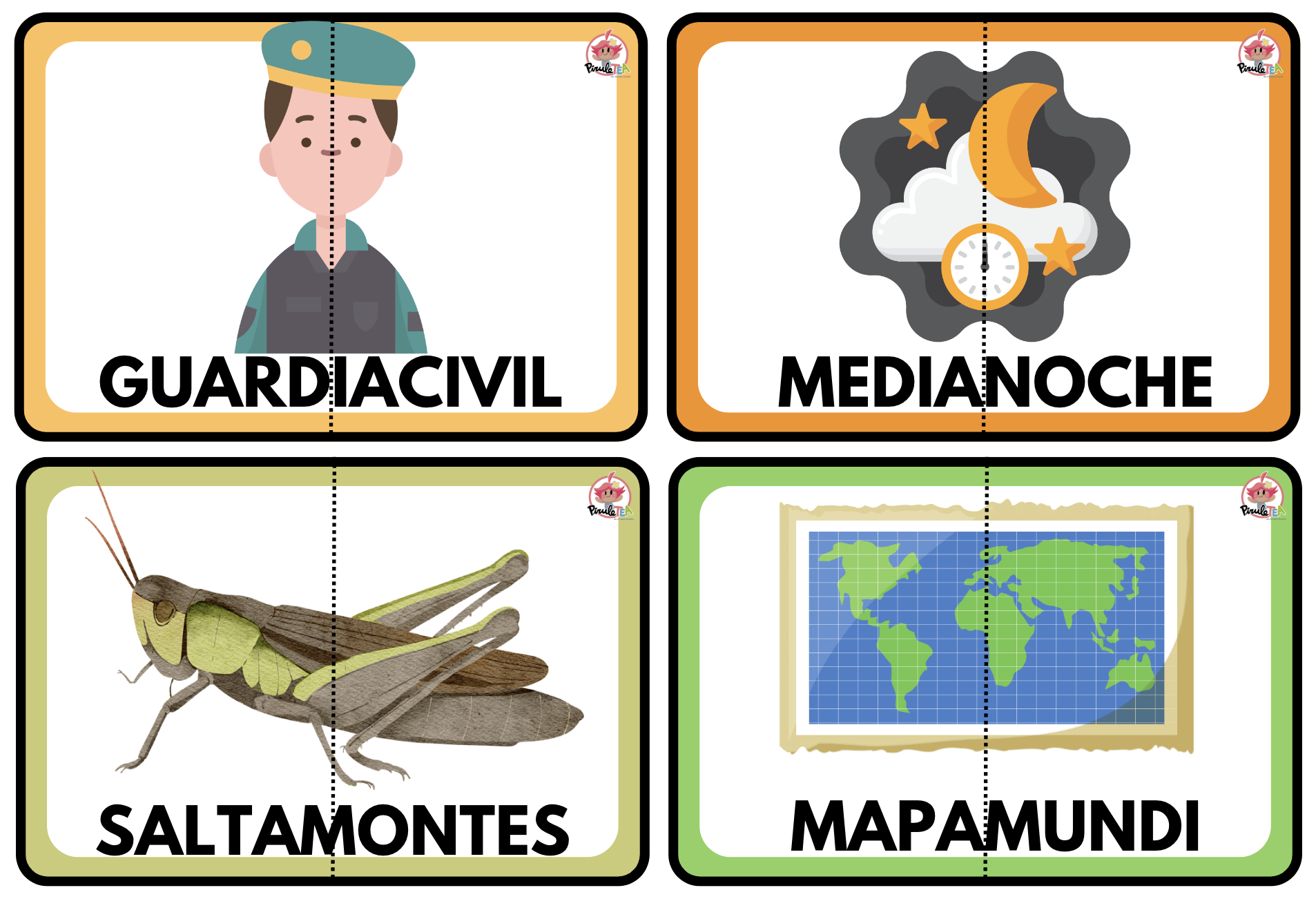 Tarjetas de palabras compuestas