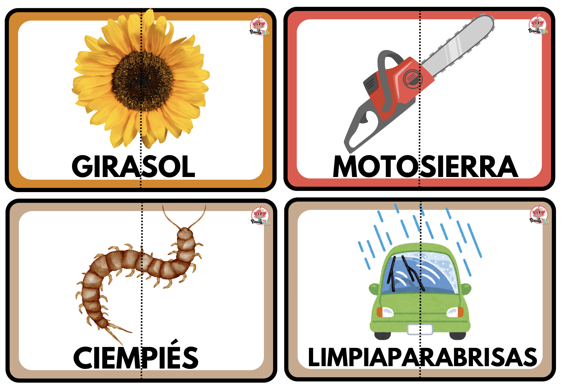 Tarjetas de palabras compuestas