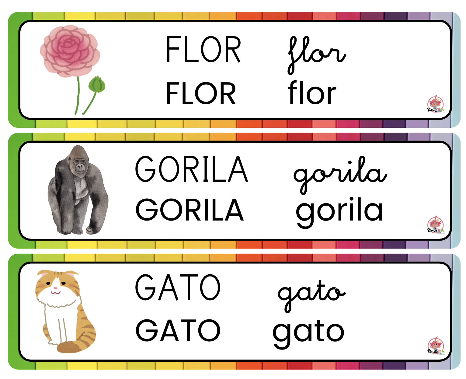 Tarjetas de la estación de escritura