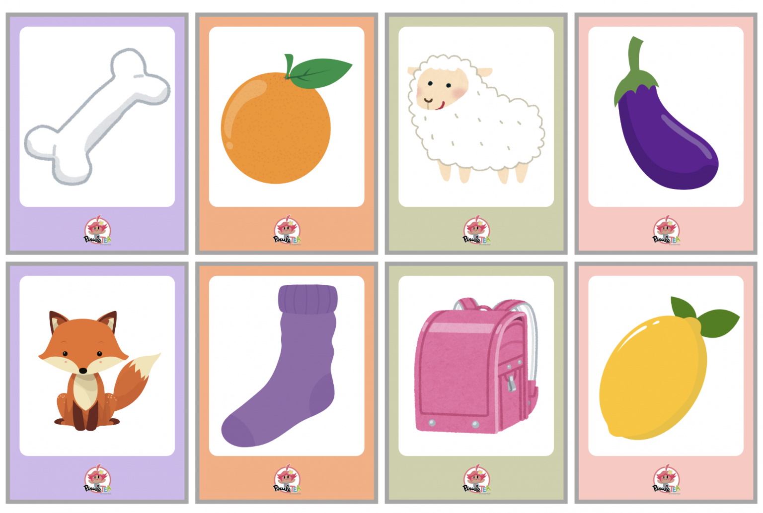 Tarjetas de frases con colores