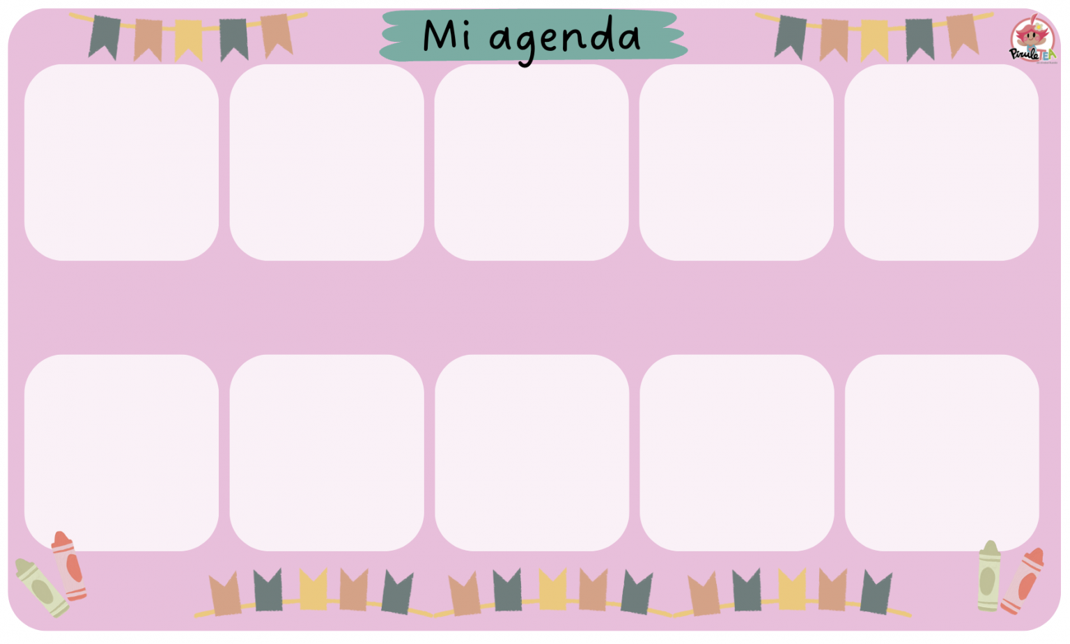 Agenda de pared con pictogramas