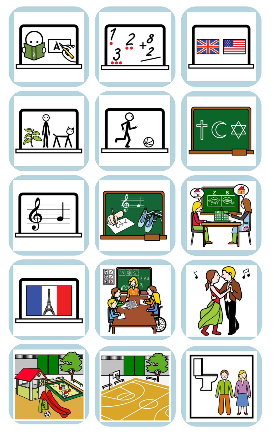 Agenda de pared con pictogramas