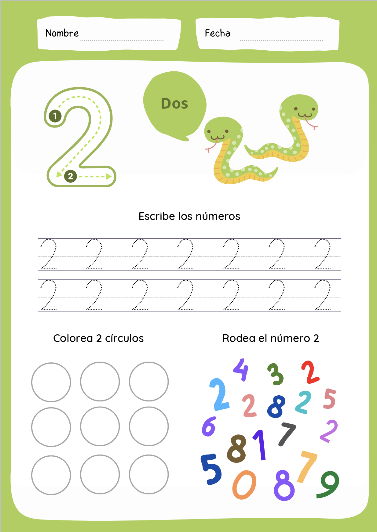 Fichas de los números