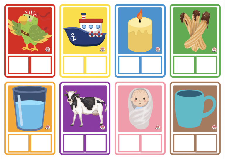 Tarjetas de palabras bisílabas
