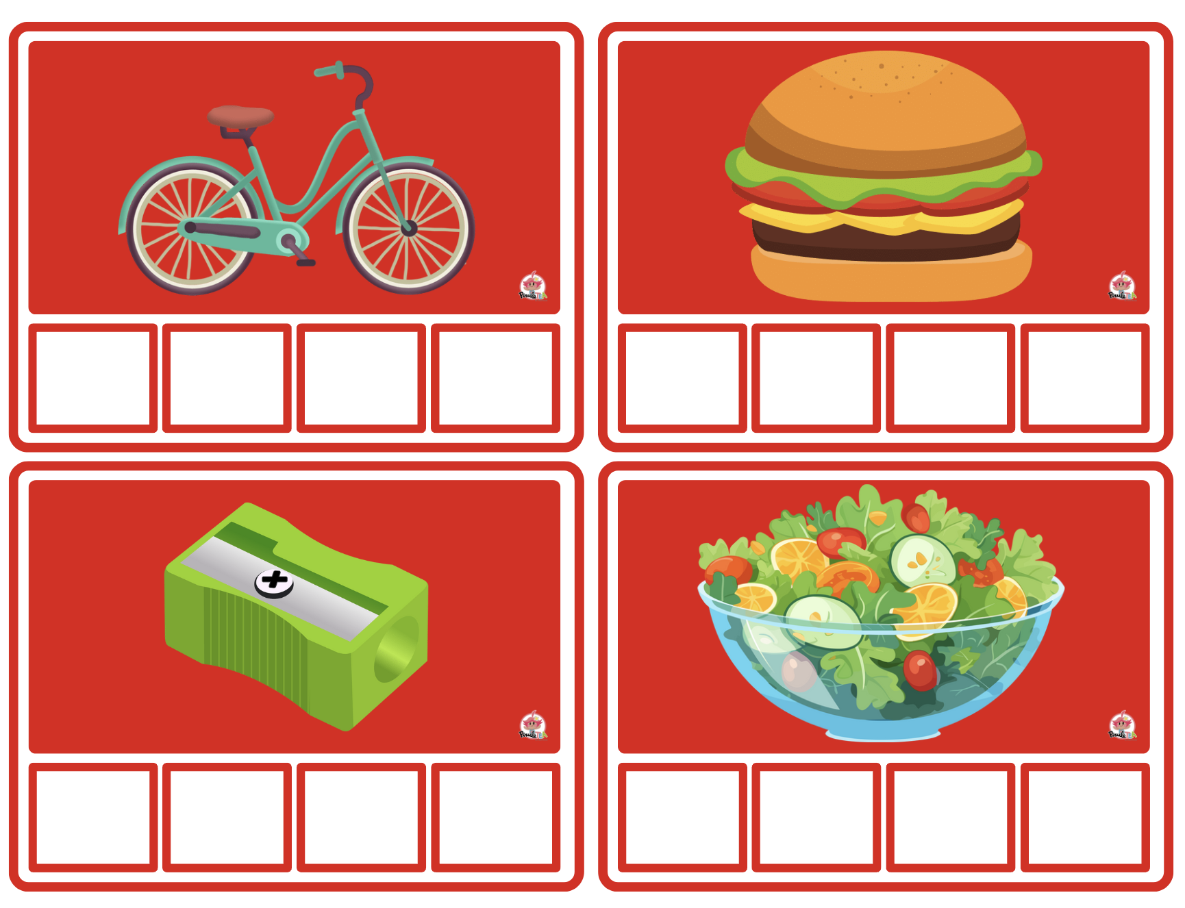 Tarjetas de palabras polisílabas