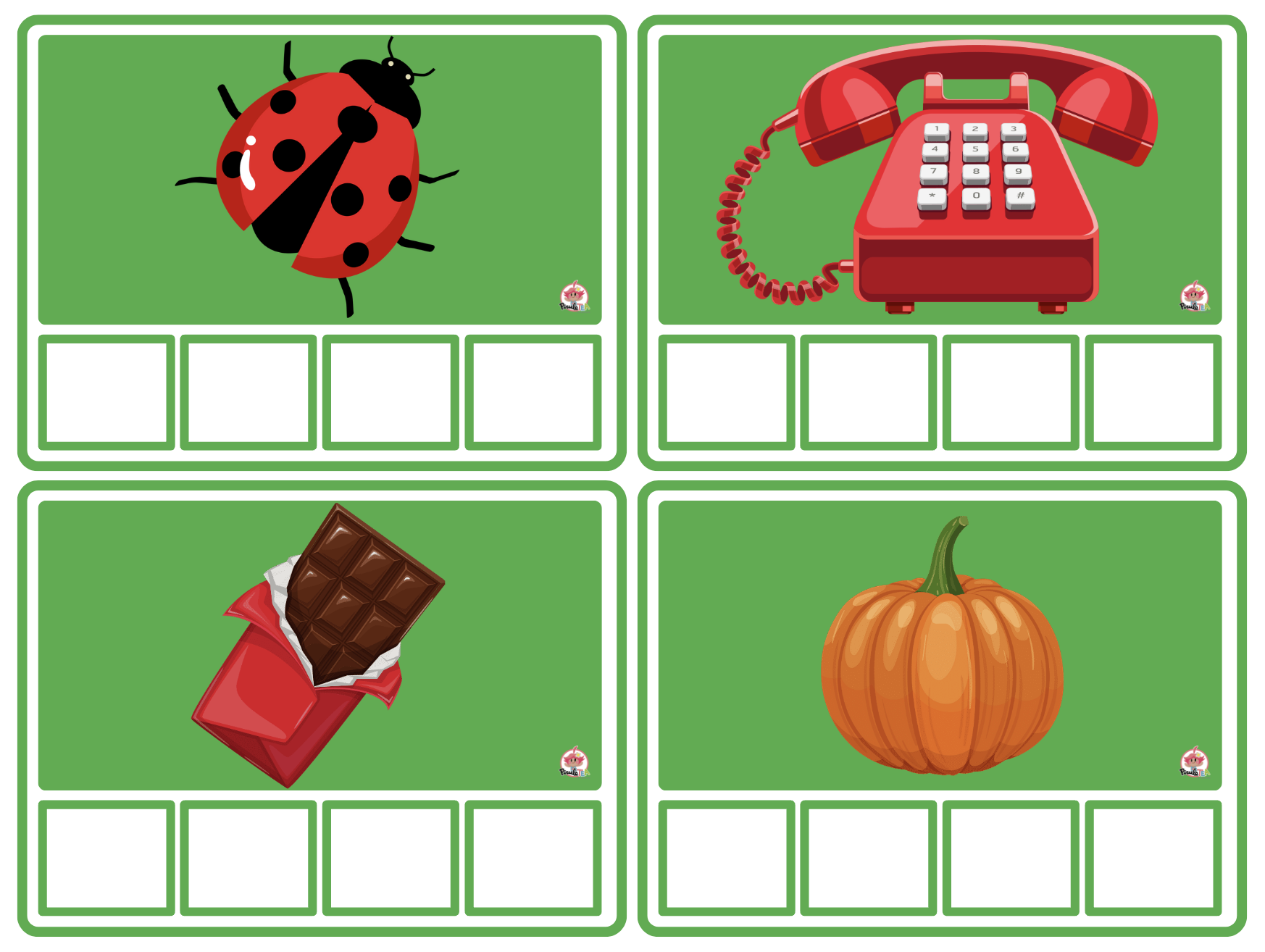 Tarjetas de palabras polisílabas