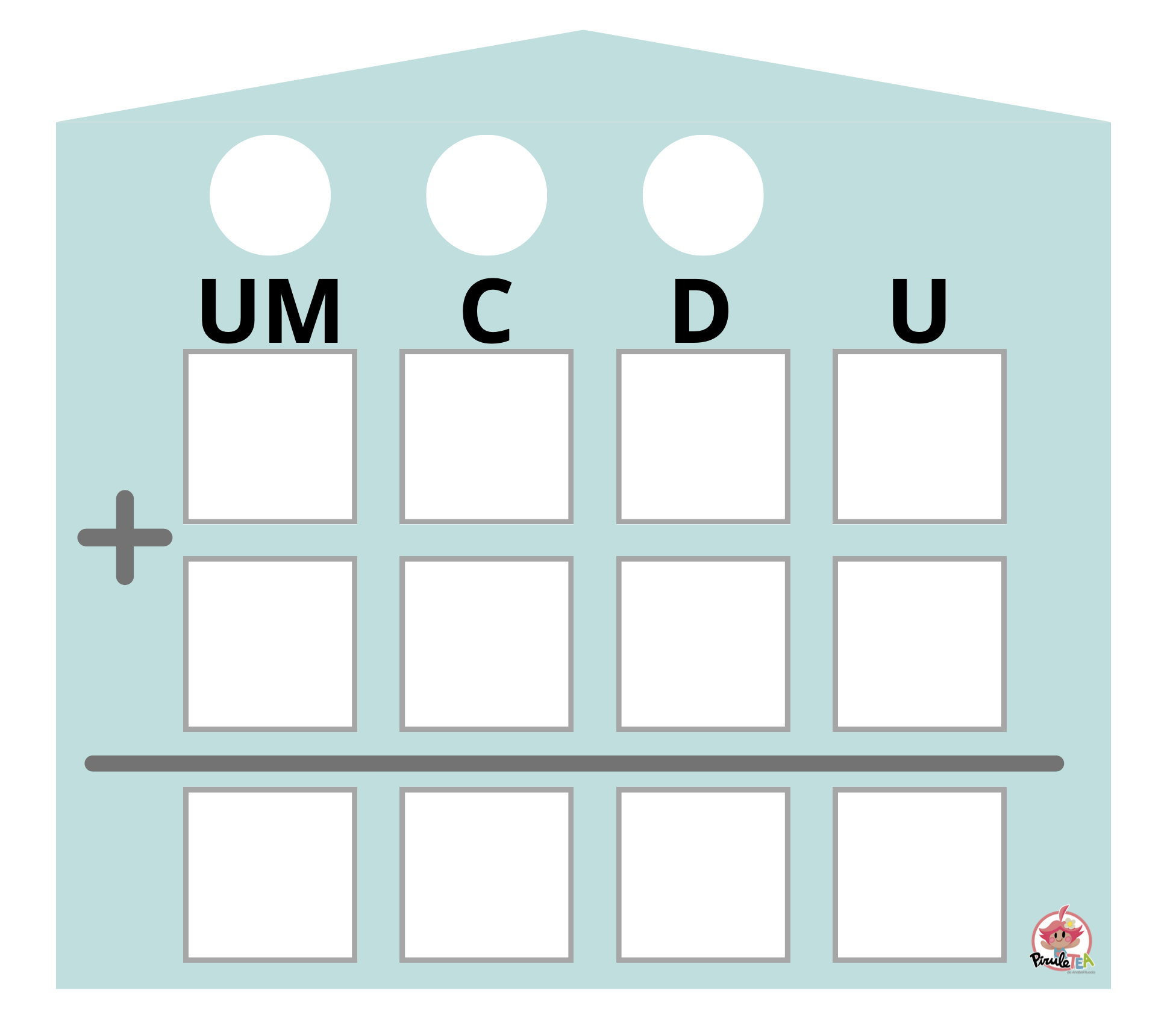 Plantillas de sumas y restas con llevadas