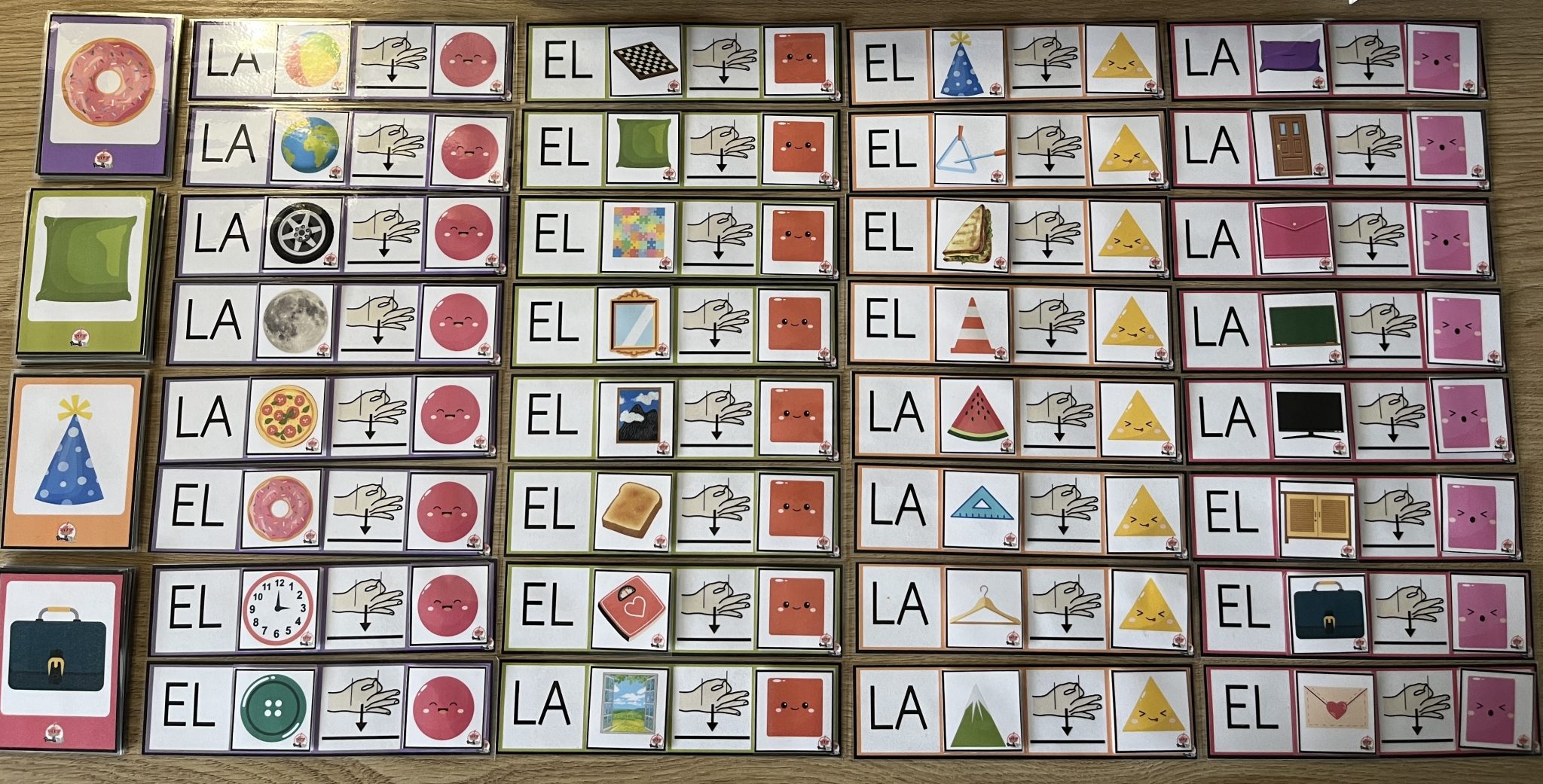 Tarjetas de frases con formas