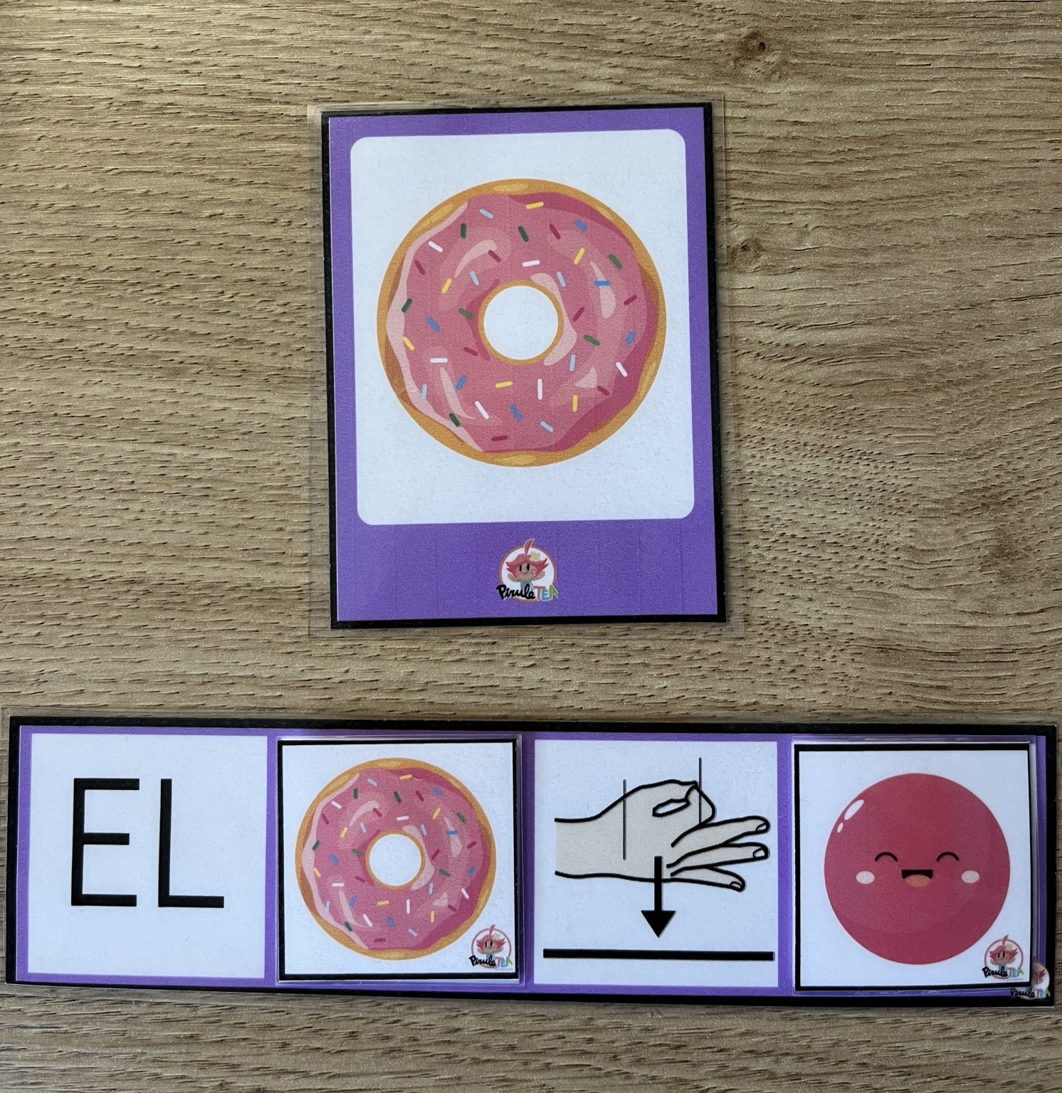 Tarjetas de frases con formas